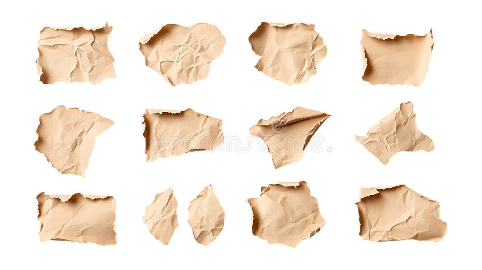 Pack of Torn Paper Piece on Transparent Background Stock Illustration ...