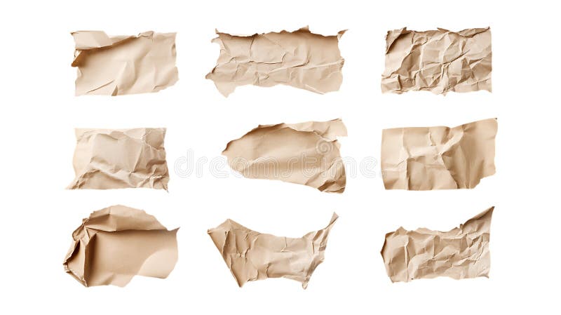 Pack of Torn Paper Piece on Transparent Background Stock Illustration ...