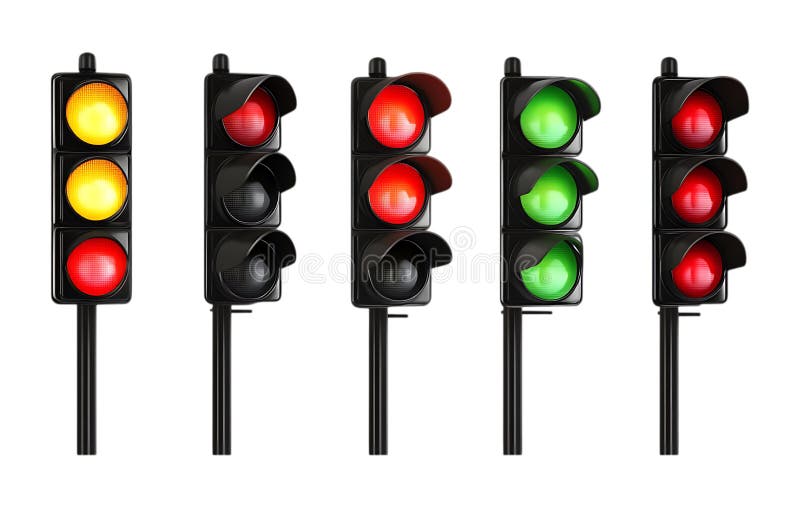 Pack of Traffic Light on Transparent Background Stock Illustration ...