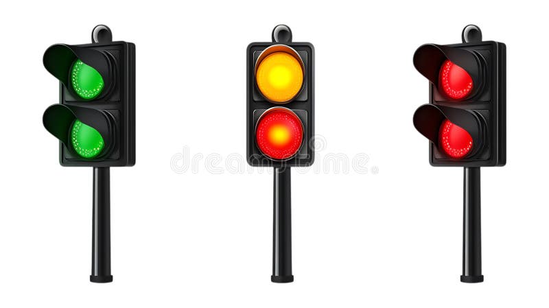 Pack of Traffic Light on Transparent Background Stock Illustration ...
