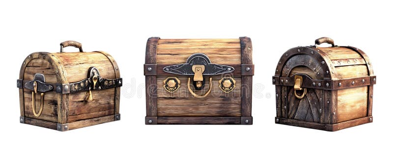 Pack of Treasure Chest Set Against Transparent Background for ...