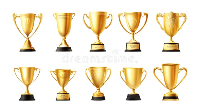 Pack of Trophy on Transparent Background Stock Illustration ...