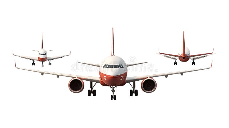 Pack of Typical Airplane Set Against Transparent Background for ...