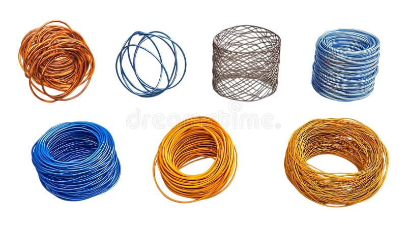 Pack of Various Cord and Thread on Transparent Background Stock ...