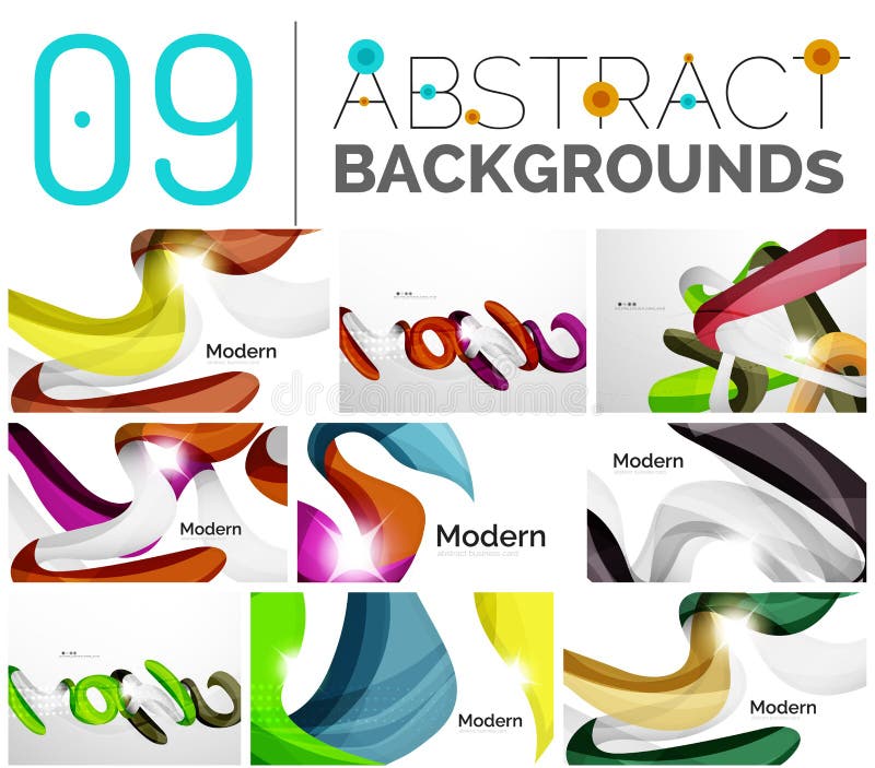 Pack of Vector Abstract Backgrounds Stock Vector - Illustration of ...