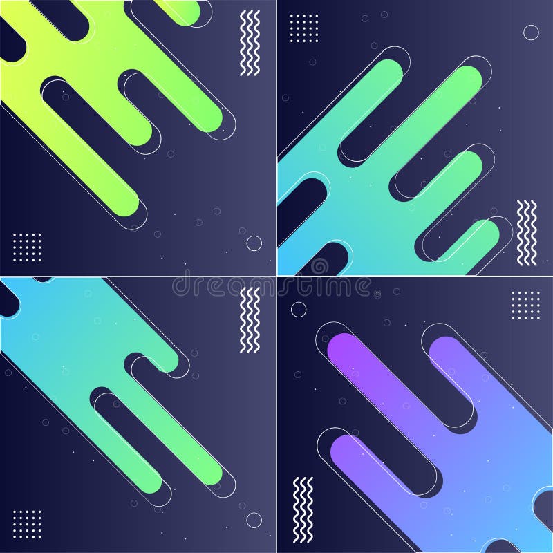 Pack of 4 Vector Illustrations of Modish Backgrounds with Designed ...