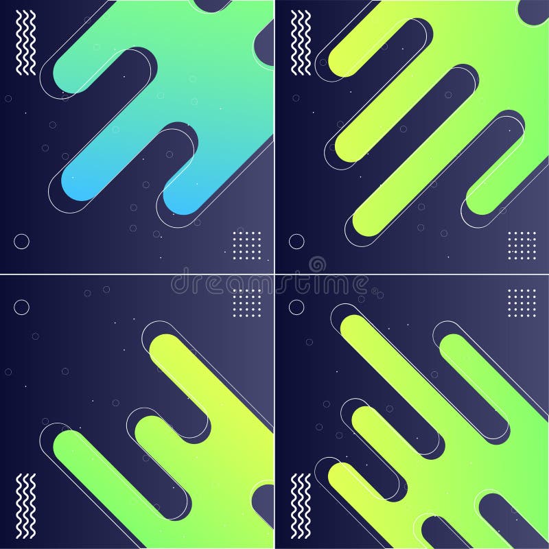 Pack of 4 Vector Illustrations of Modish Backgrounds with Designed ...