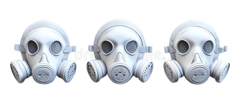 Pack of Ventilation Masks Set Against Transparent Background for Safety ...
