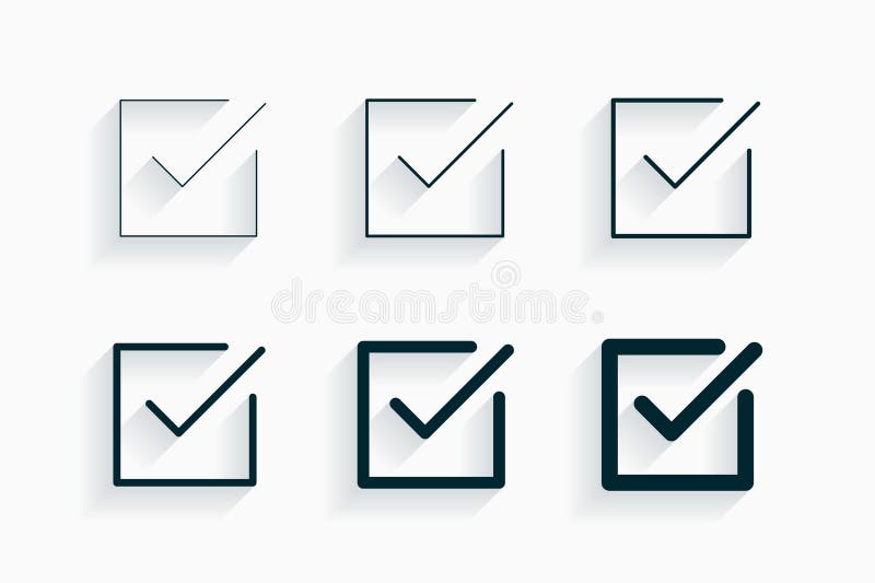 Pack of Verify Checkmark Tick Thin, Bold Element Design Stock Vector ...