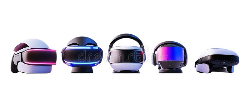 Pack of VR Headsets Virtual Reality Glasses Technology Images Set ...