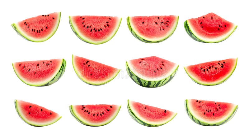 Pack of Watermelon Slice on Transparent Background Stock Illustration ...