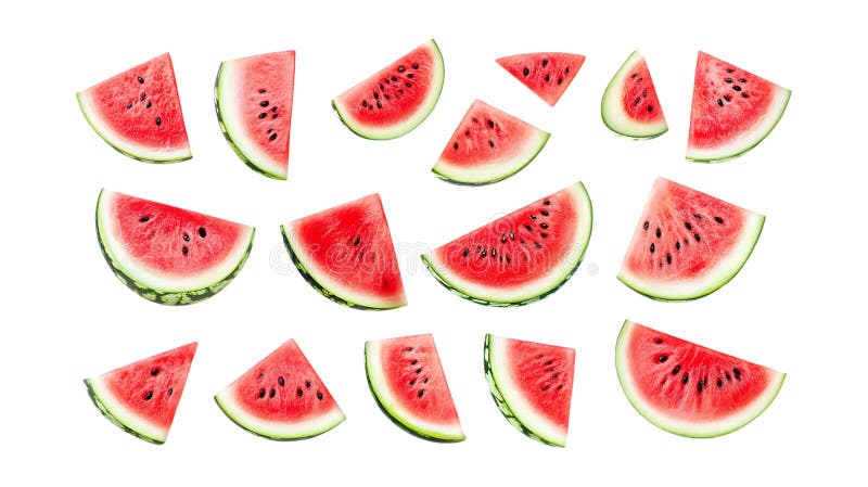 Pack of Watermelon Slice on Transparent Background Stock Illustration ...