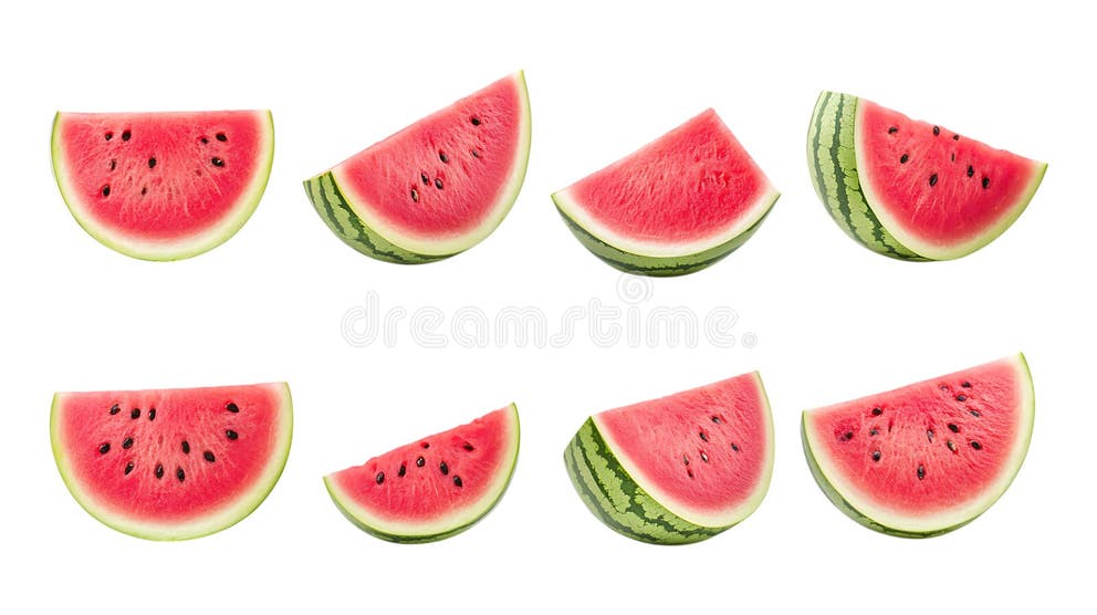 Pack of Watermelon Slice on Transparent Background Stock Illustration ...