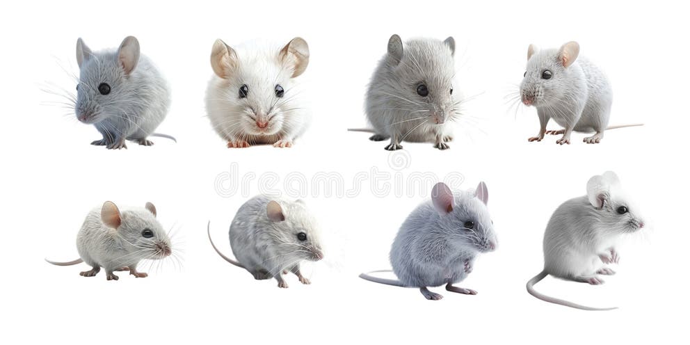 Pack of White Mouse on Transparent Background Stock Illustration ...