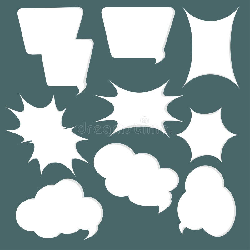 Pack of White Speech Bubbles Comic Text Stock Vector - Illustration of ...