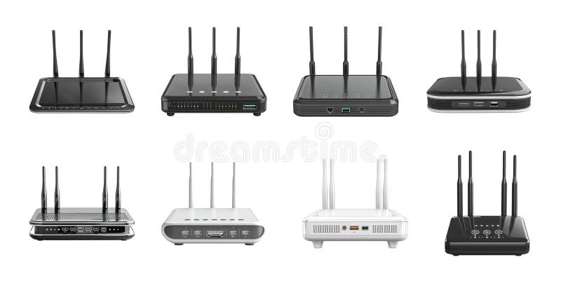 Pack of WIFI Router or Modem on Transparent Background Stock ...