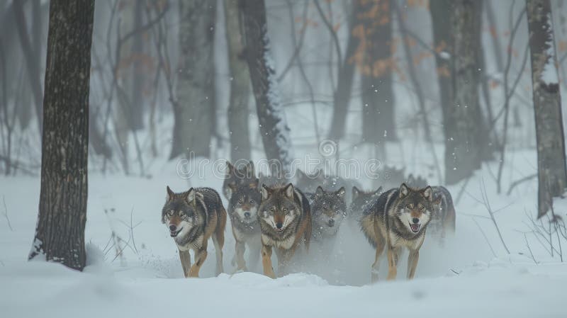 Pack Wolves Running Silhouette Stock Photos - Free & Royalty-Free Stock ...