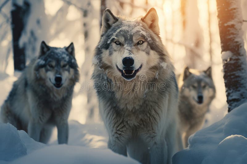 Pack of Wolves stock illustration. Illustration of anger - 346283917