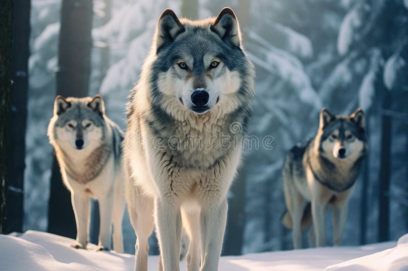 Pack of Wolves stock illustration. Illustration of power - 346123624