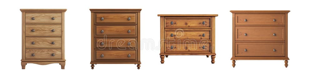 Pack of Wooden Drawer on Transparent Background Stock Illustration ...