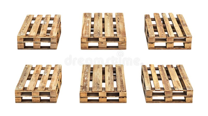 Pack of Wooden Pallet on Transparent Background Stock Illustration ...