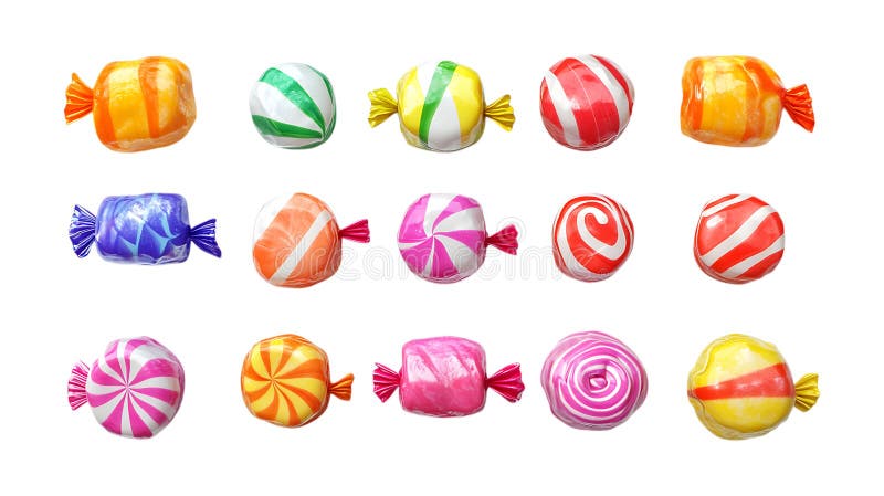 Pack of Wrapped Candy on Transparent Background Stock Illustration ...