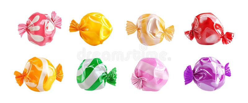 Pack of Wrapped Candy on Transparent Background Stock Illustration ...