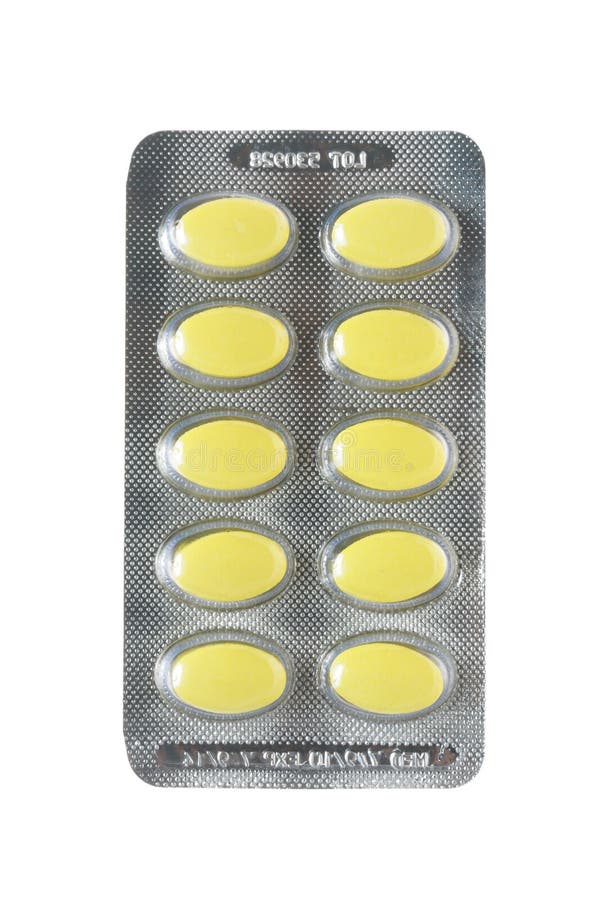 Pack of yellow pills stock image. Image of dose, hospital - 17191729