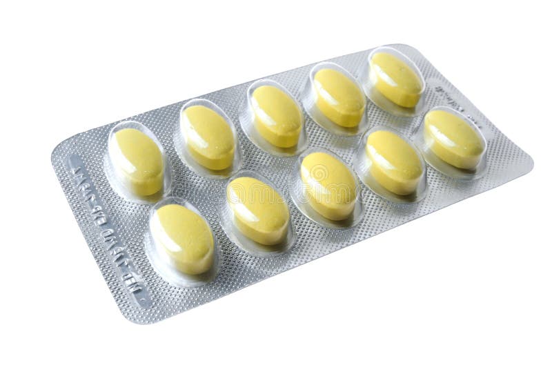 Pack of yellow pills stock photo. Image of hospital, group - 17191776
