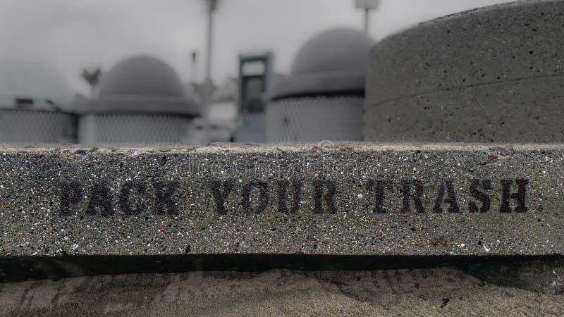 Pack Your Trash Caption on the Beach Capitola Stock Image - Image of ...