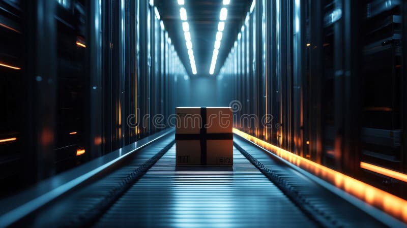 Package in Automated Warehouse with Modern Conveyor System Stock ...