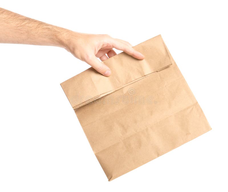 Package Bag Delivery in Hand Stock Image - Image of meal, delivery ...