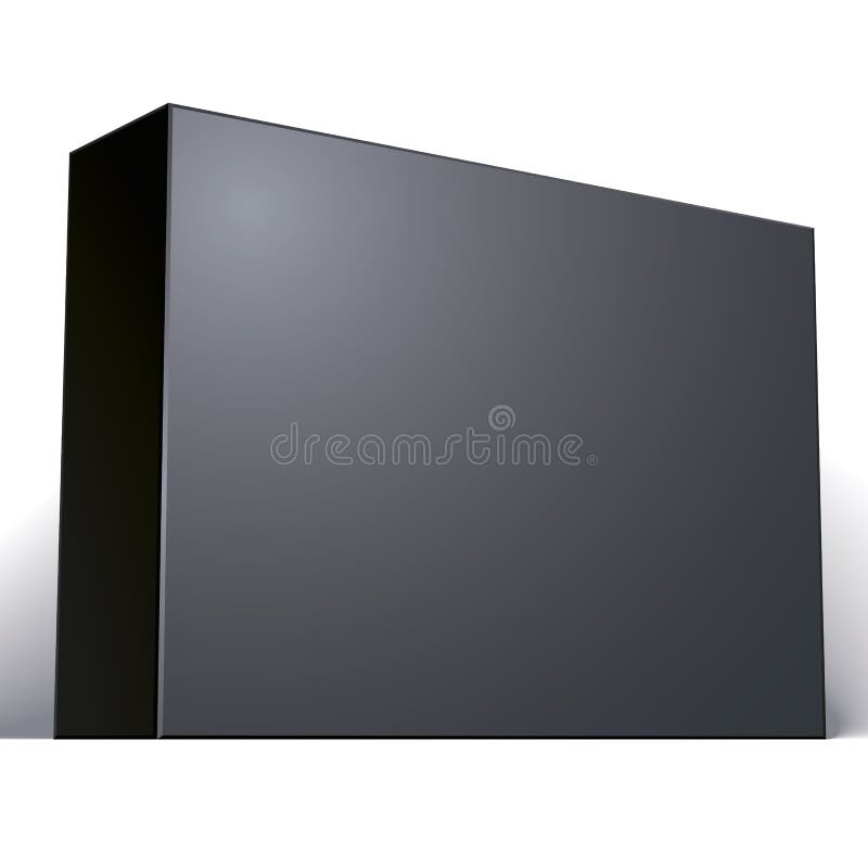 Package Black Box Design Isolated on White Background, Template Stock ...