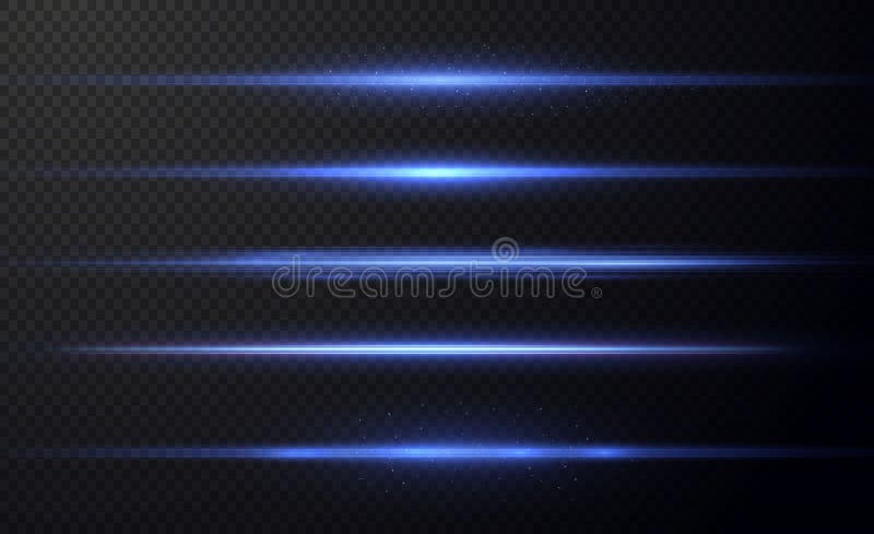 Package with Blue Horizontal Highlights. Laser Neon Beams, Horizontal ...