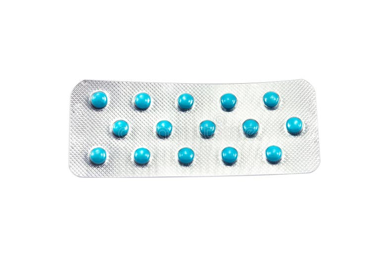 Package of blue tablets stock photo. Image of blister - 12276928