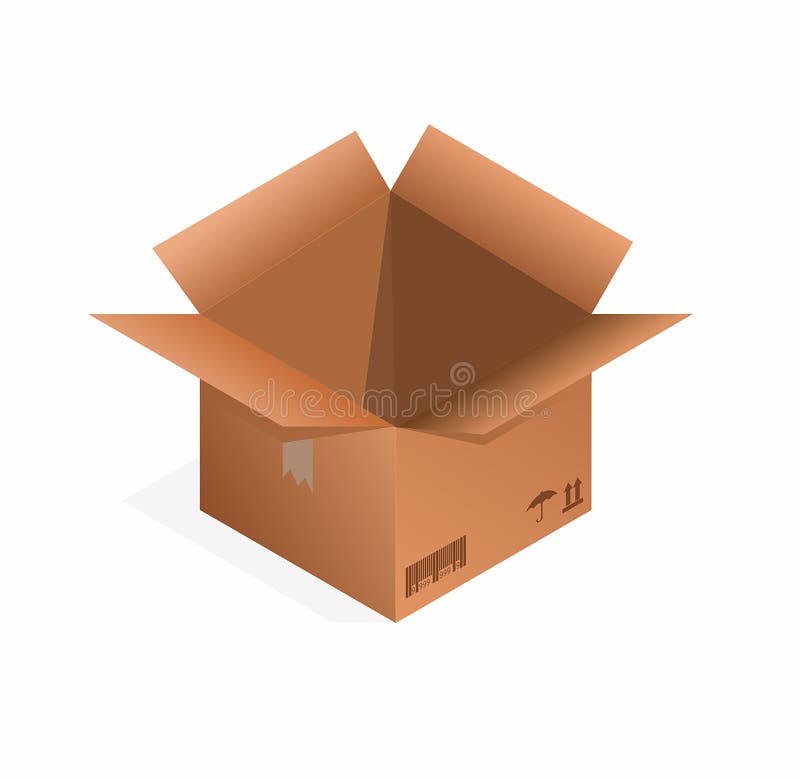 Package box brown stock illustration. Illustration of object - 142565208