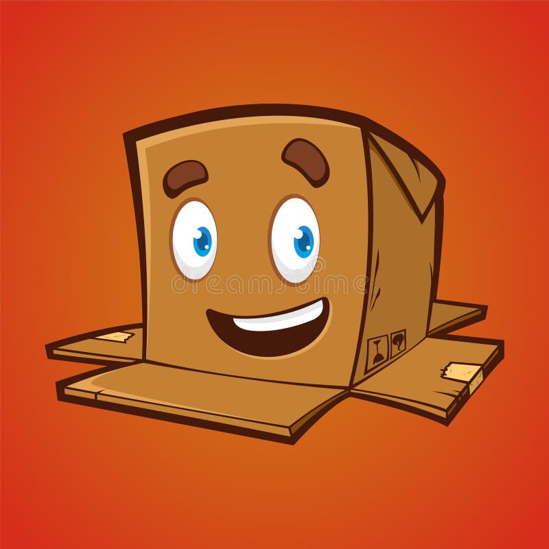 Package Box with Cute Smile Stock Vector - Illustration of element ...