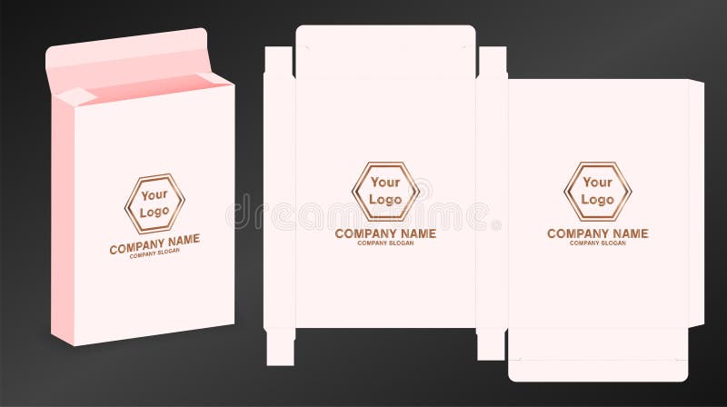 Auto Lock Box Packaging Die Cut Template Design. 3d Mock-up Stock ...