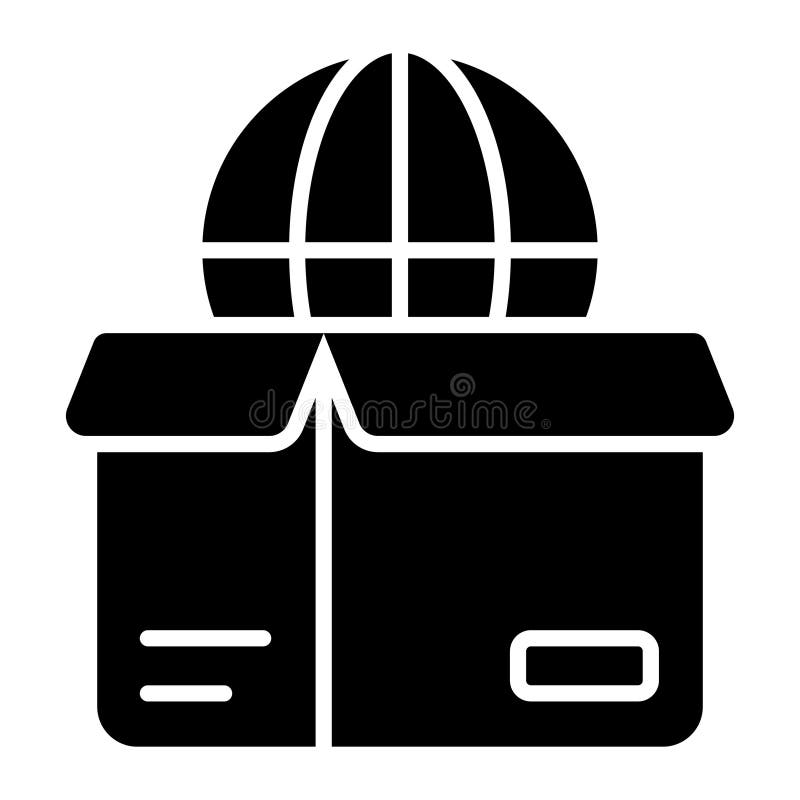 Package Box with Globe Icon of Worldwide Delivery Stock Vector ...