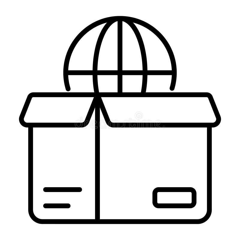 Package Box with Globe Icon of Worldwide Delivery Stock Vector ...