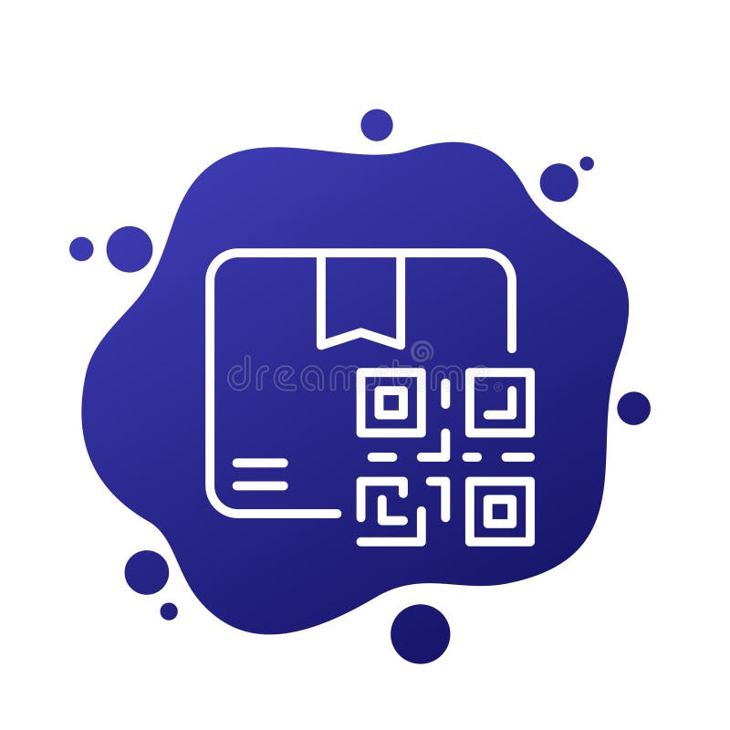 Package, Box with QR Code Icon, Line Vector Stock Illustration ...