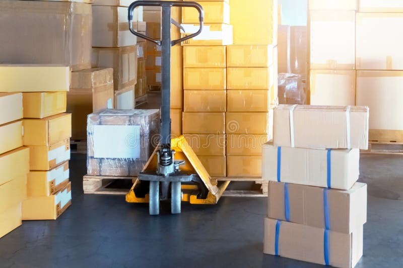 Package Boxes Stack in Warehouse. Cartons, Cardboard Boxes. Supplies ...