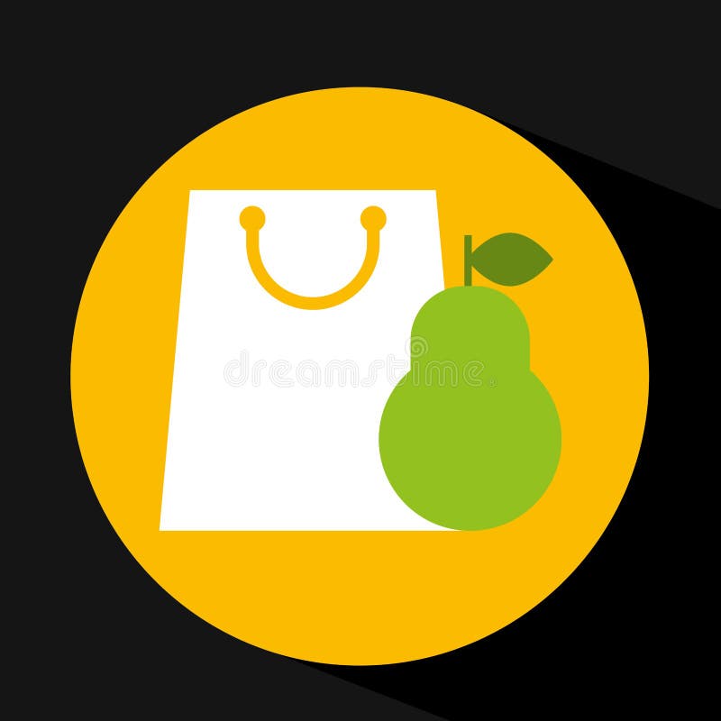 Package Buying Fruit Pear Fresh Icon Stock Vector - Illustration of ...