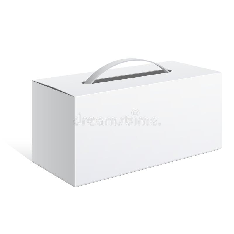 Package Cardboard Box with a Handle Stock Vector - Illustration of ...