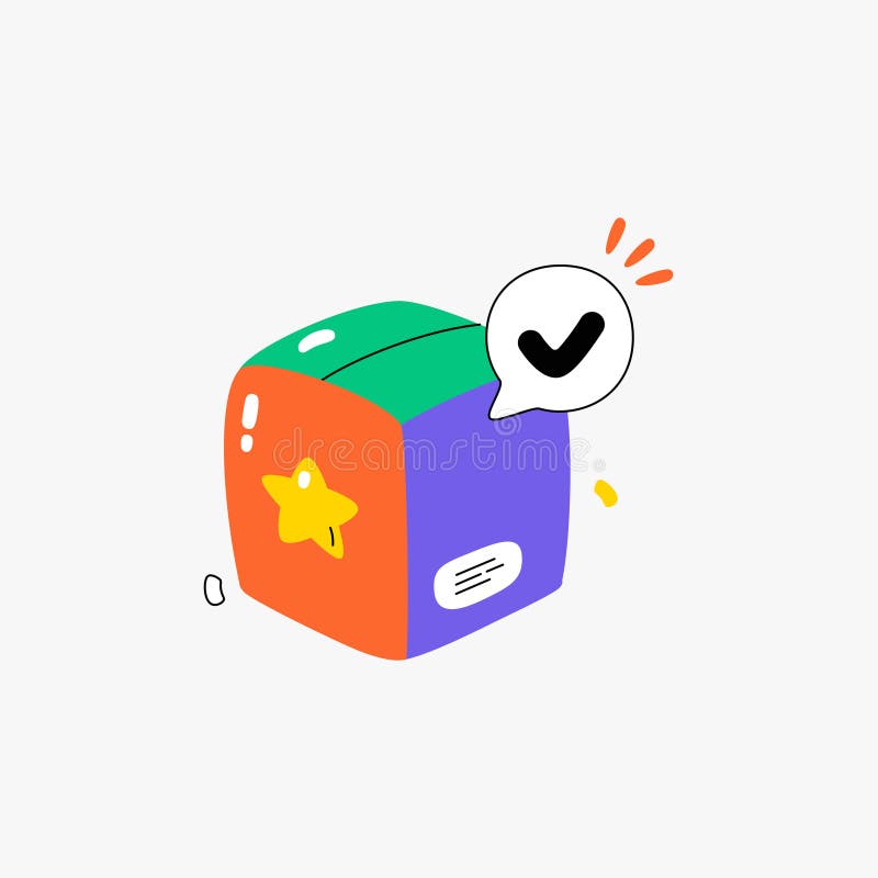 Package with Check Mark in Flat Vector Illustration Symbolizing ...