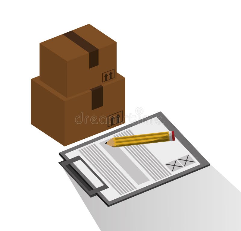 Package and Checklist of Delivery Design Stock Illustration ...
