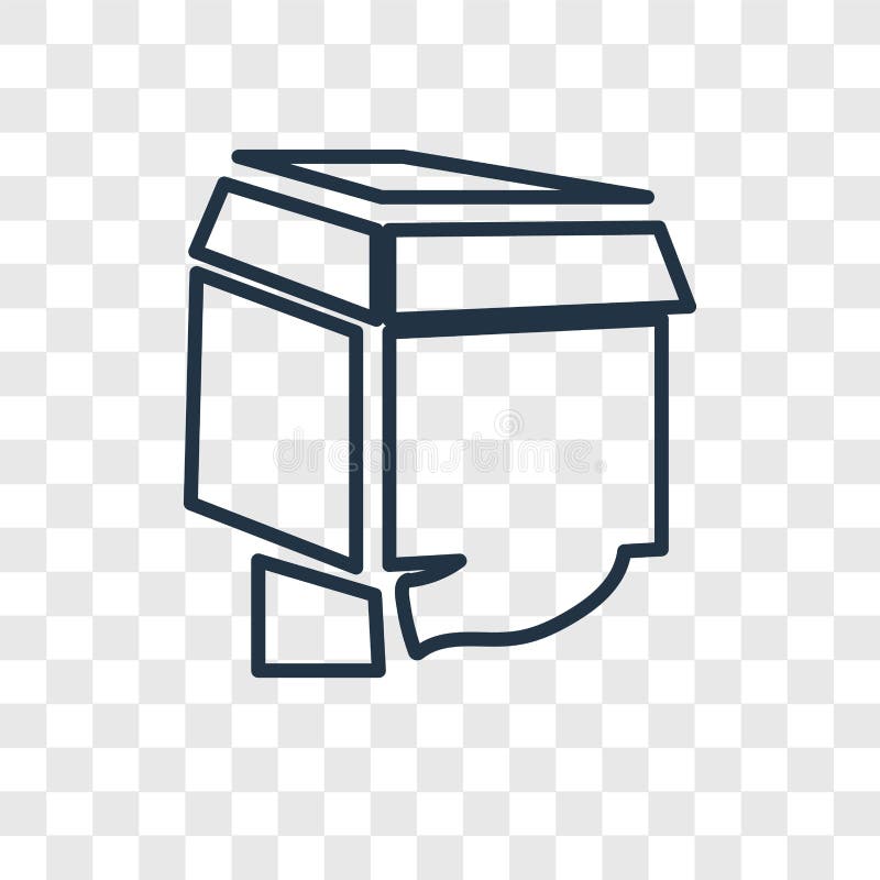 Package Concept Vector Linear Icon Isolated on Transparent Background ...