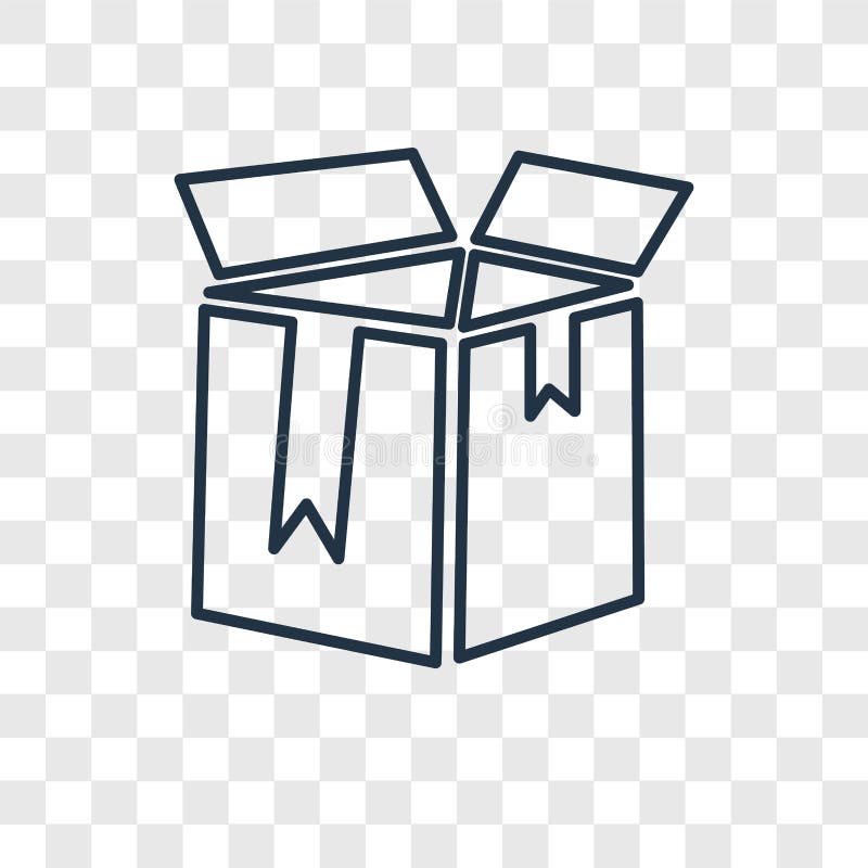 Package Concept Vector Linear Icon Isolated on Transparent Background ...