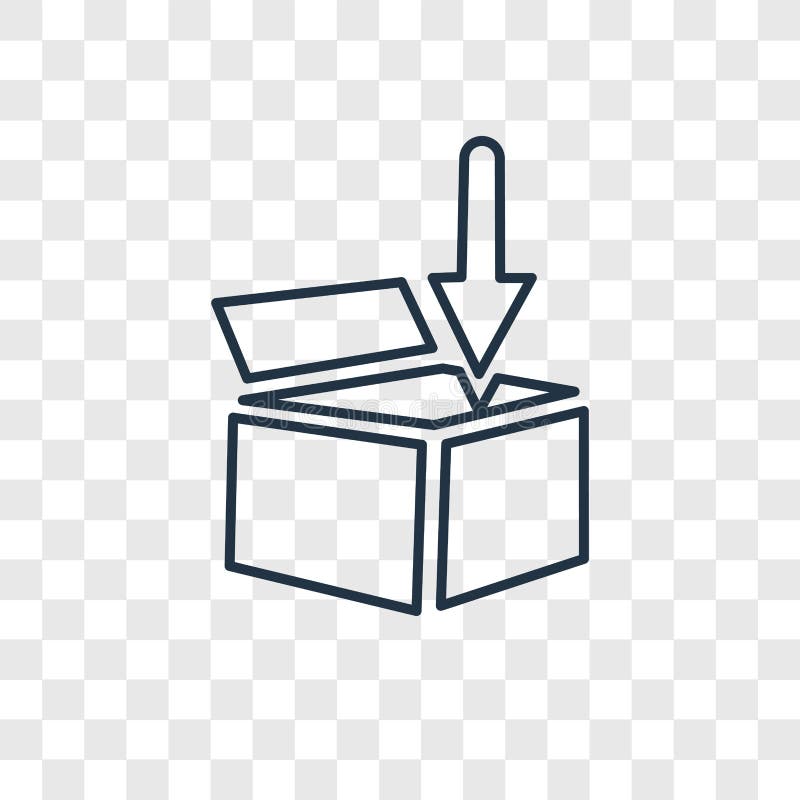 Package Concept Vector Linear Icon Isolated on Transparent Background ...