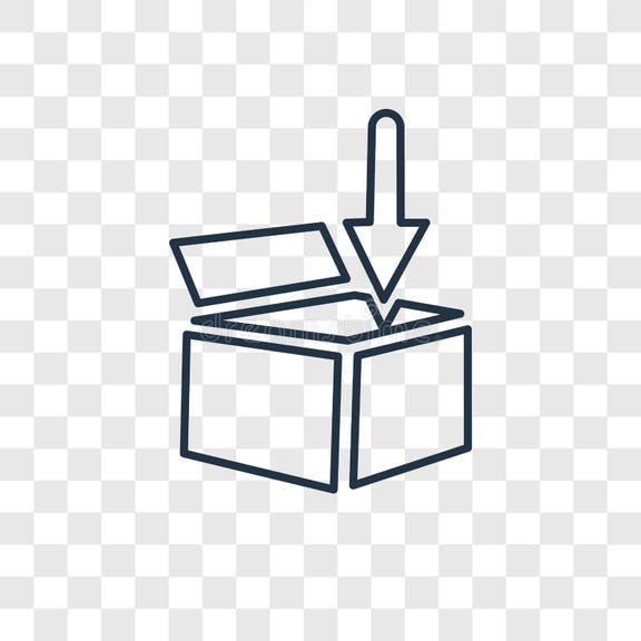 Package Concept Vector Linear Icon Isolated on Transparent Background ...